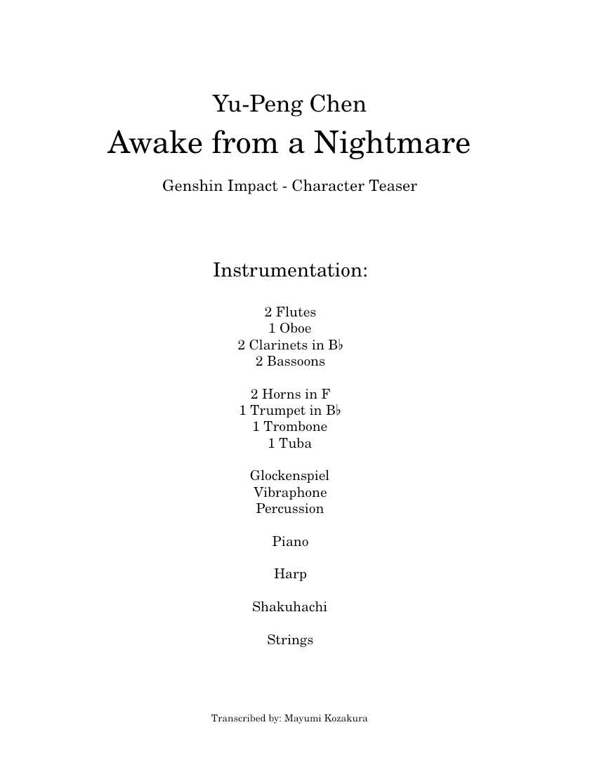 Raiden Shogun - Nightmare [Genshin Impact] Sheet music for Piano, Tuba ...