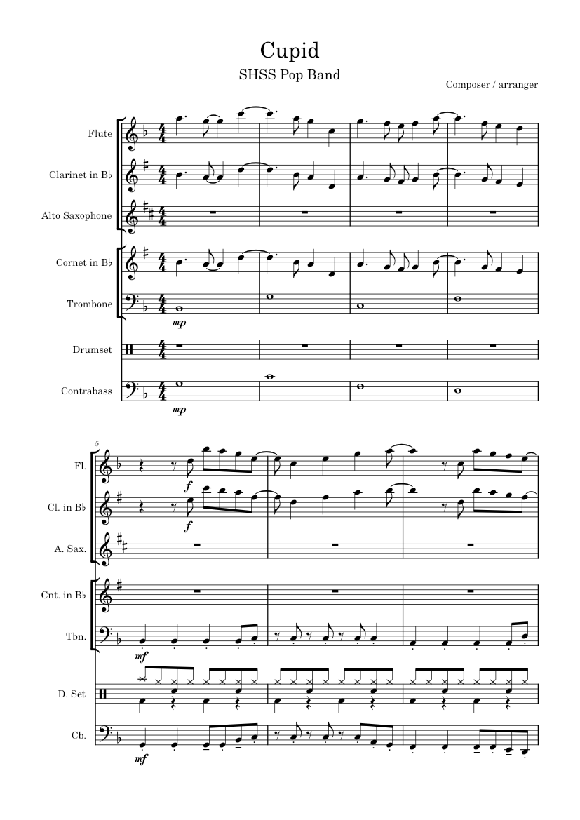 Cupid – FIFTY FIFTY Cupid Sheet music for Trombone, Flute, Saxophone ...