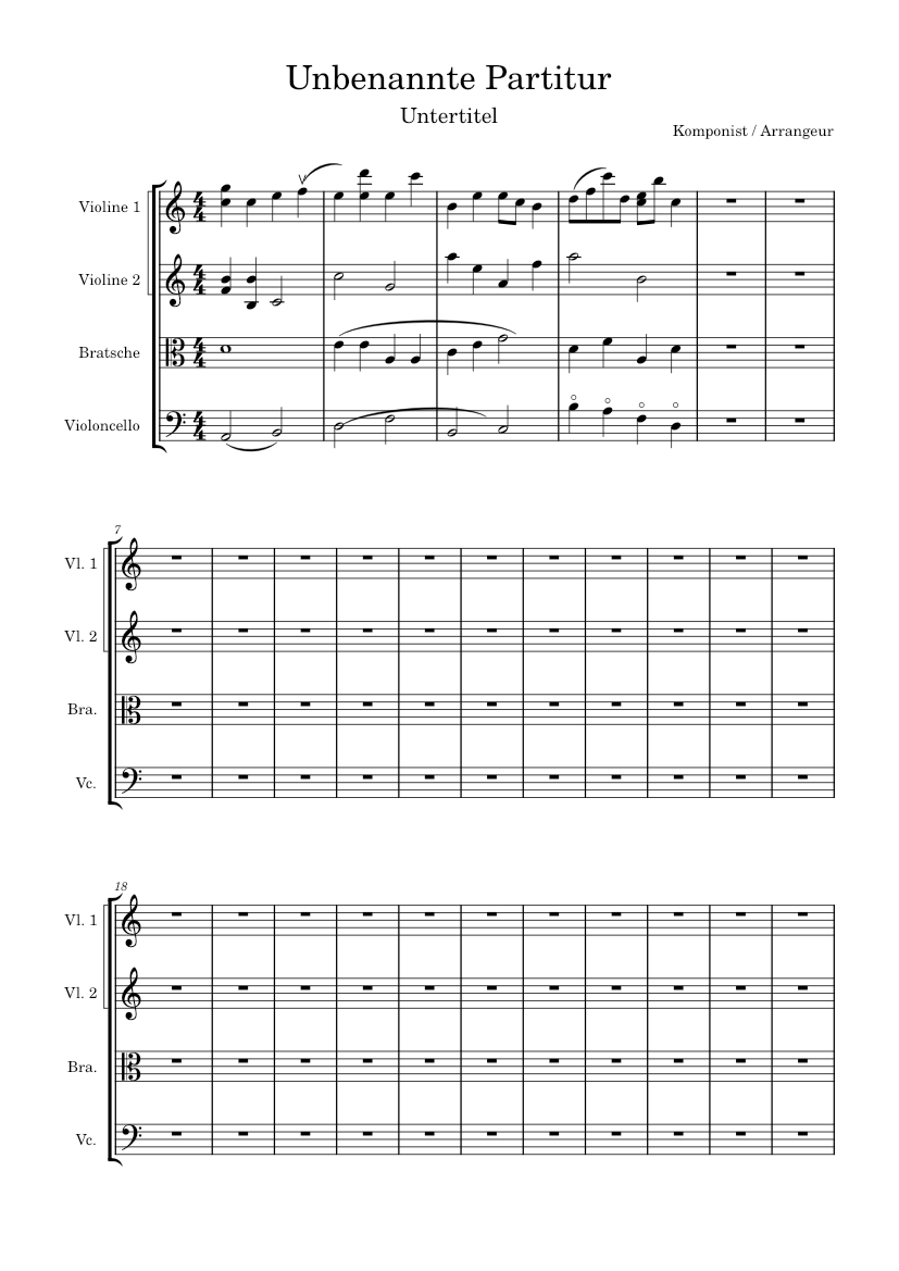 String quartet but its 4 bars Sheet music for Violin, Viola, Cello ...