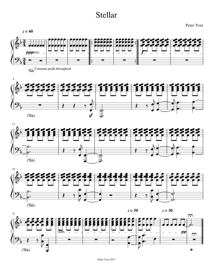 "Stellar" (Live Performance) Sheet music for Piano (Solo) Easy ...
