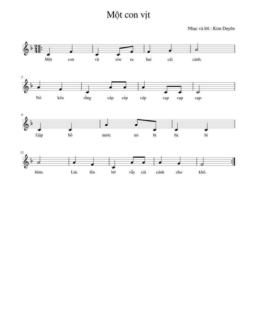 Một con vịt - piano tutorial