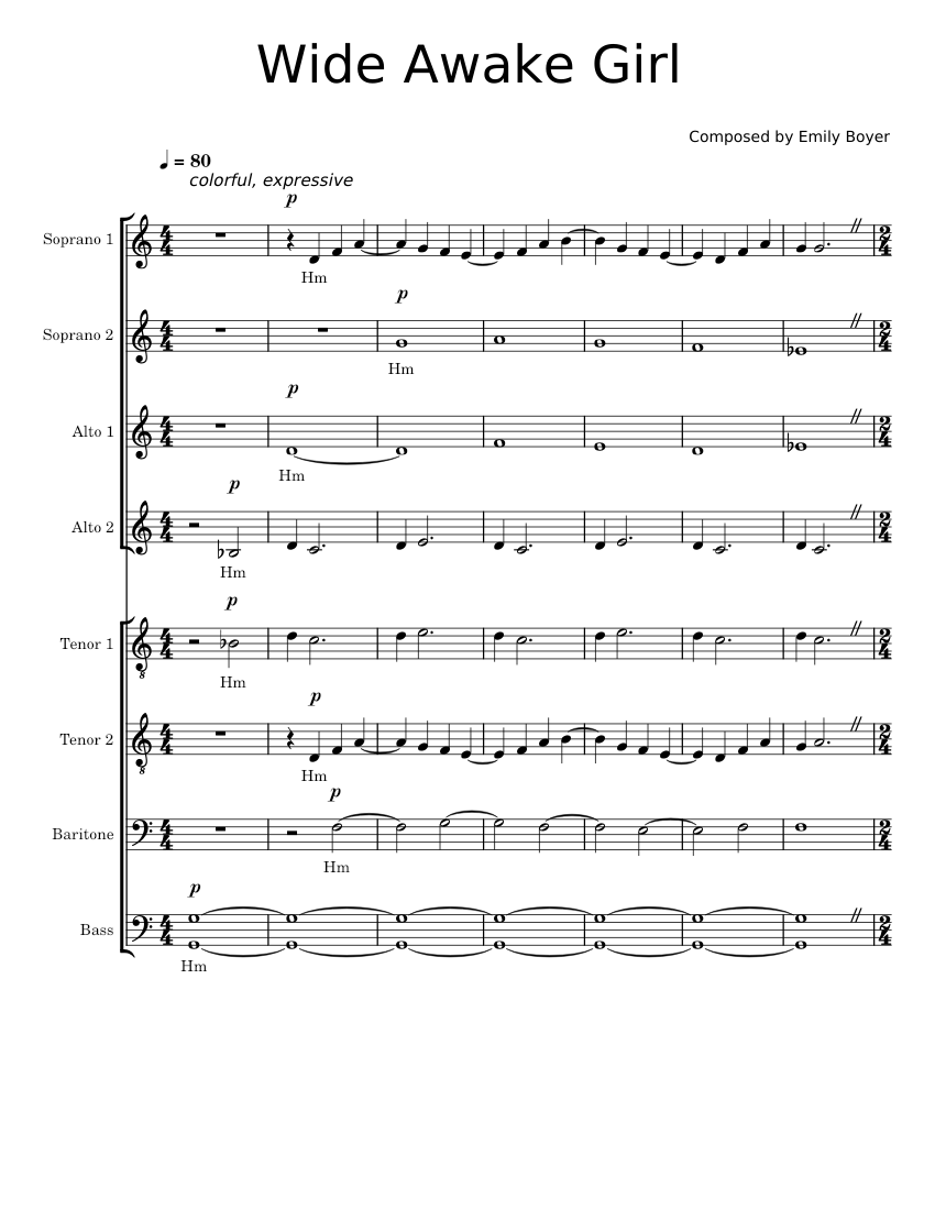 Wide Awake Girl (needs editing) - Emily Boyer Sheet music for Soprano ...