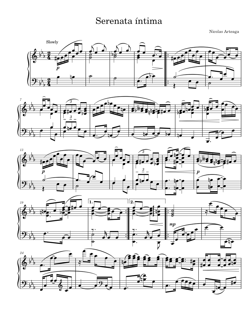 Serenata Intima Sheet Music for Piano (Solo) | MuseScore.com