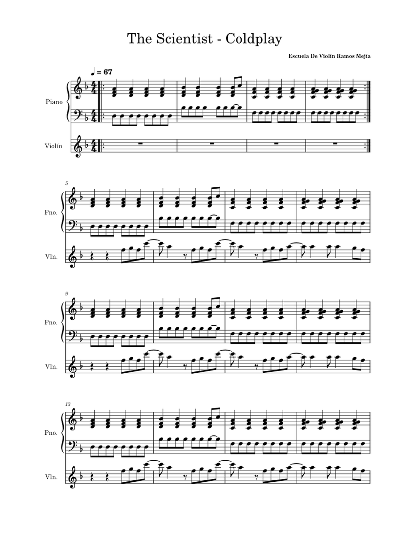 The scientist – Coldplay The Scientist - Coldplay Sheet music for Piano ...