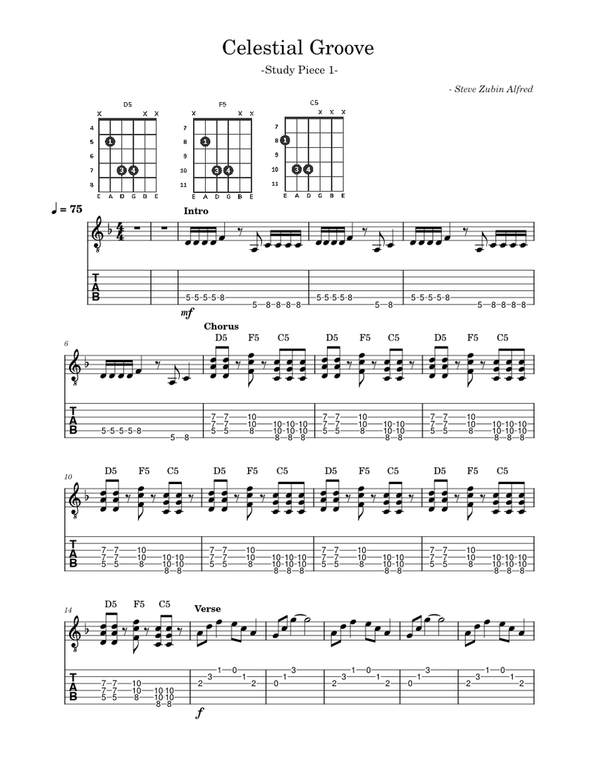 Celestial Groove Sheet music for Guitar (Solo) | Musescore.com