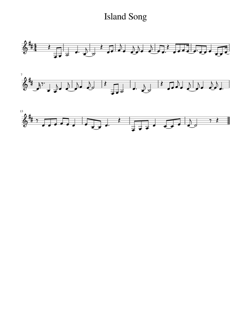 Island Song Sheet music for Piano (Solo) Easy | Musescore.com