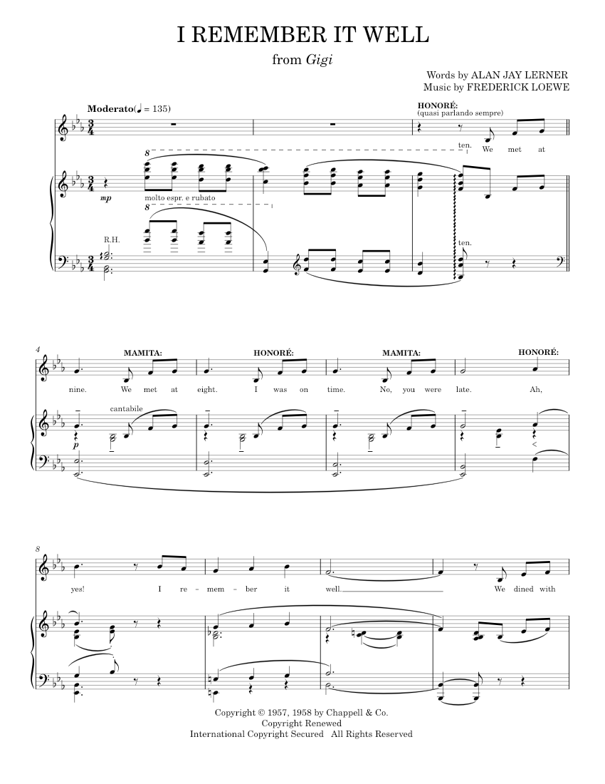 Play Official version of I Remember It Well Sheet Music by Joan Frey ...