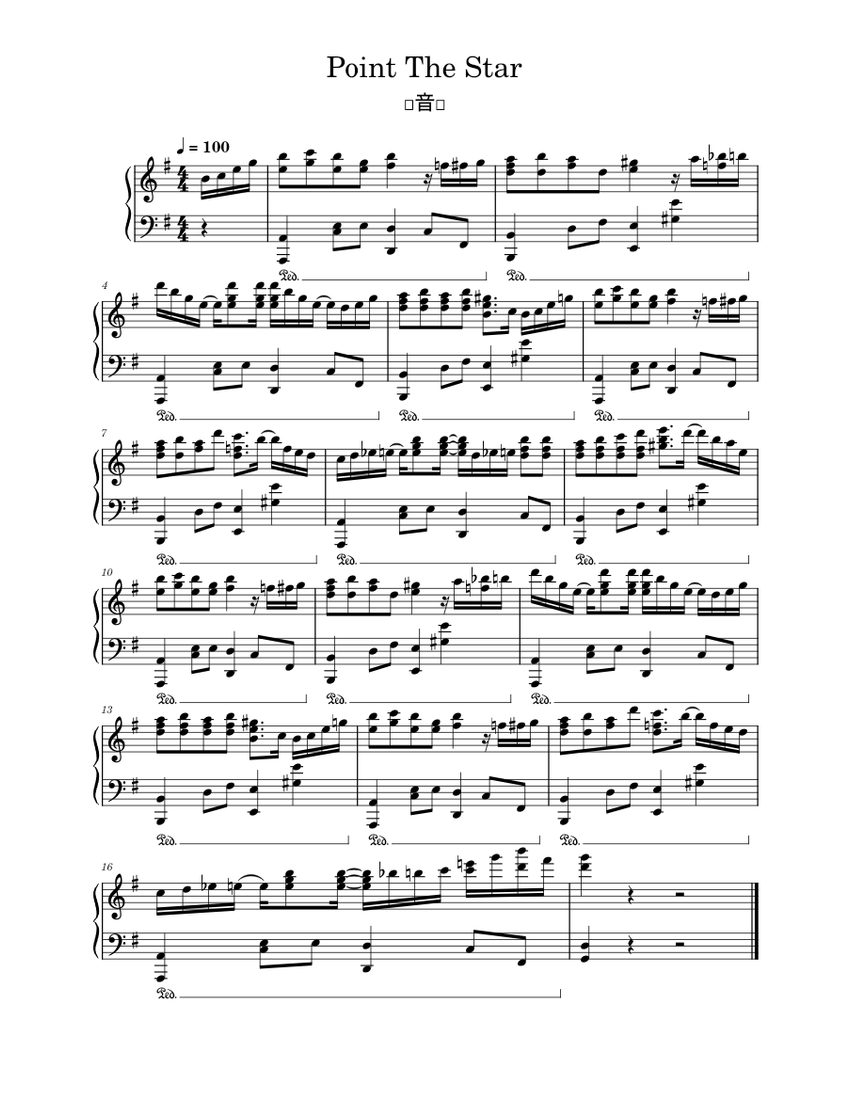 Point the star – 纯音乐 Sheet music for Piano (Solo) | Musescore.com