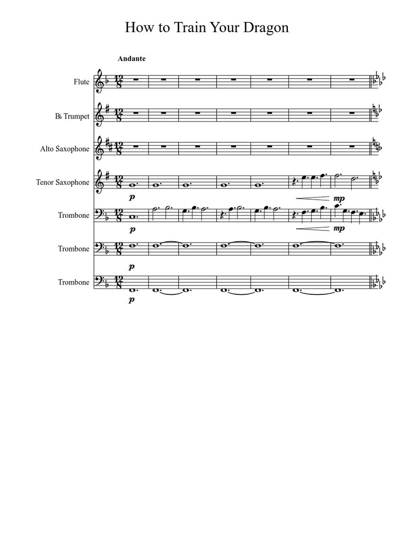 How to Train Your Dragon Sheet music for Trombone, Flute, Trumpet other ...