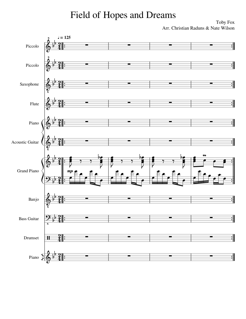 Field of Hopes and Dreams - Deltarune Sheet music for Piano, Flute piccolo, Flute, Guitar & more ...