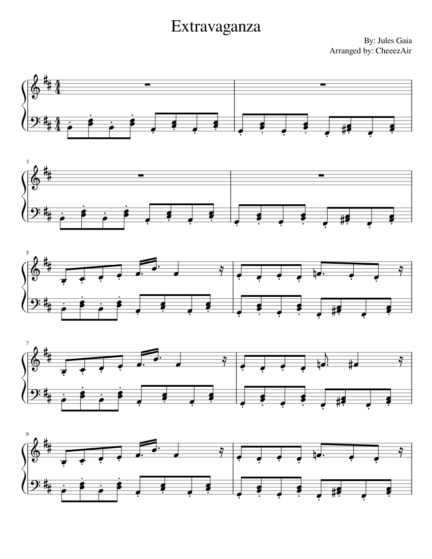Extravaganza Sheet music for Piano (Solo) | Musescore.com