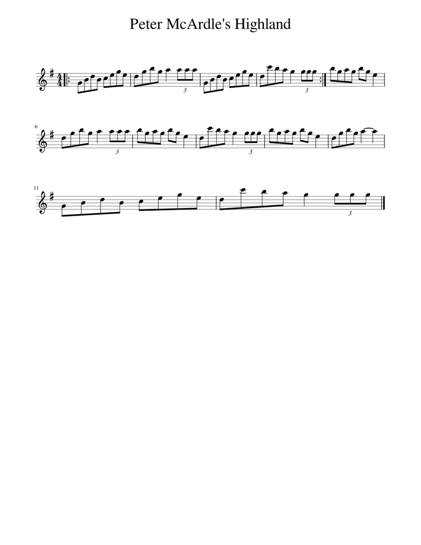 Peter McArdle's Highland Sheet music for Piano (Solo) | Musescore.com