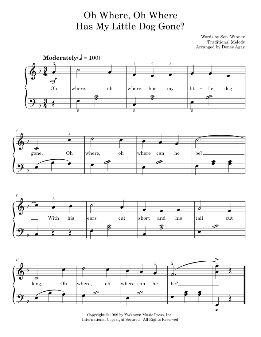 Play Official version of OH WHERE, OH WHERE HAS MY LITTLE DOG GONE ...