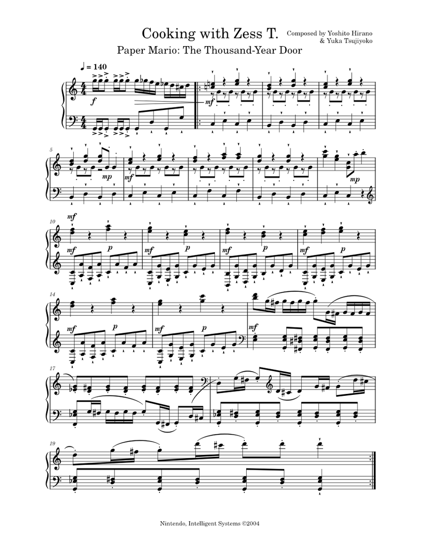 Cooking with Zess T. from Paper Mario: The Thousand-Year Door Sheet ...