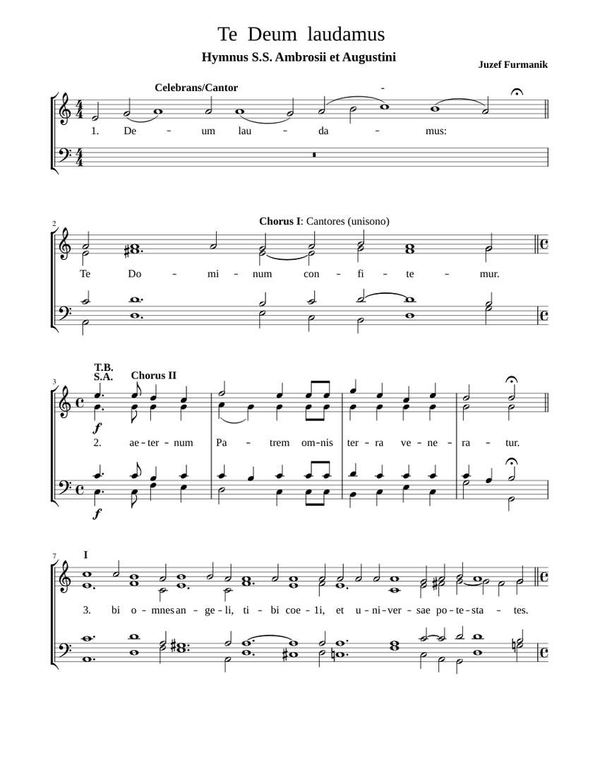 Te Deum laudamus - Joseph Furmanik Sheet music for Piano (Solo) | Musescore.com