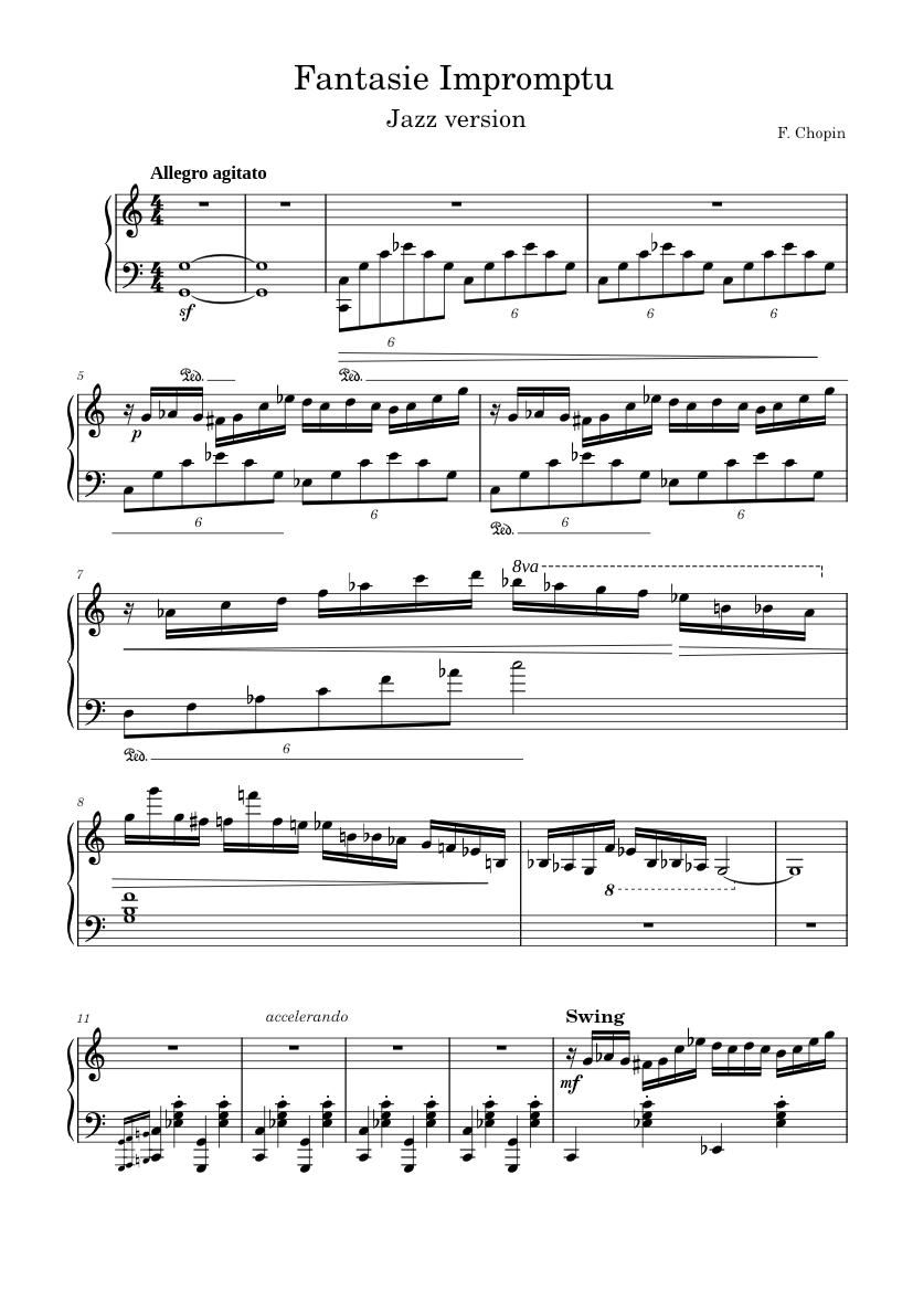 Fantaisie-impromptu JAZZ version Sheet music for Piano (Solo) | Musescore.com