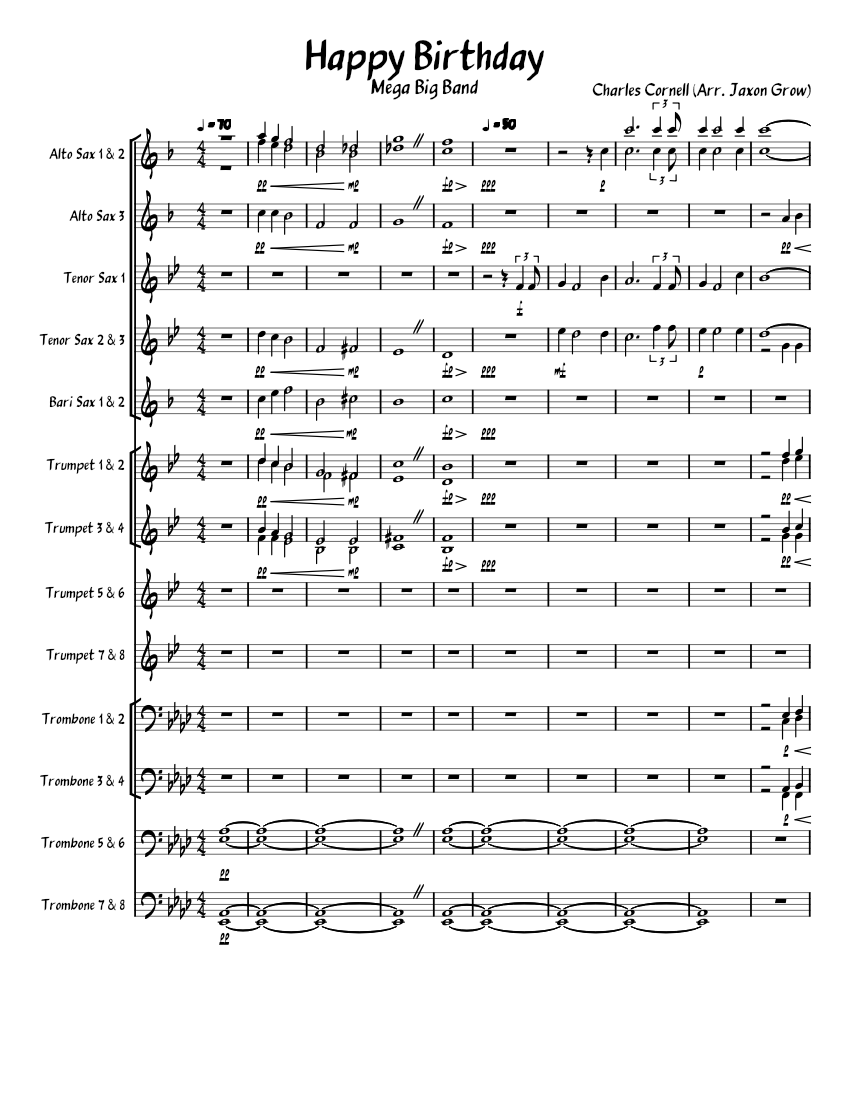 Happy Birthday Level 5 -Mega Big Band Jazzified- Sheet music for ...