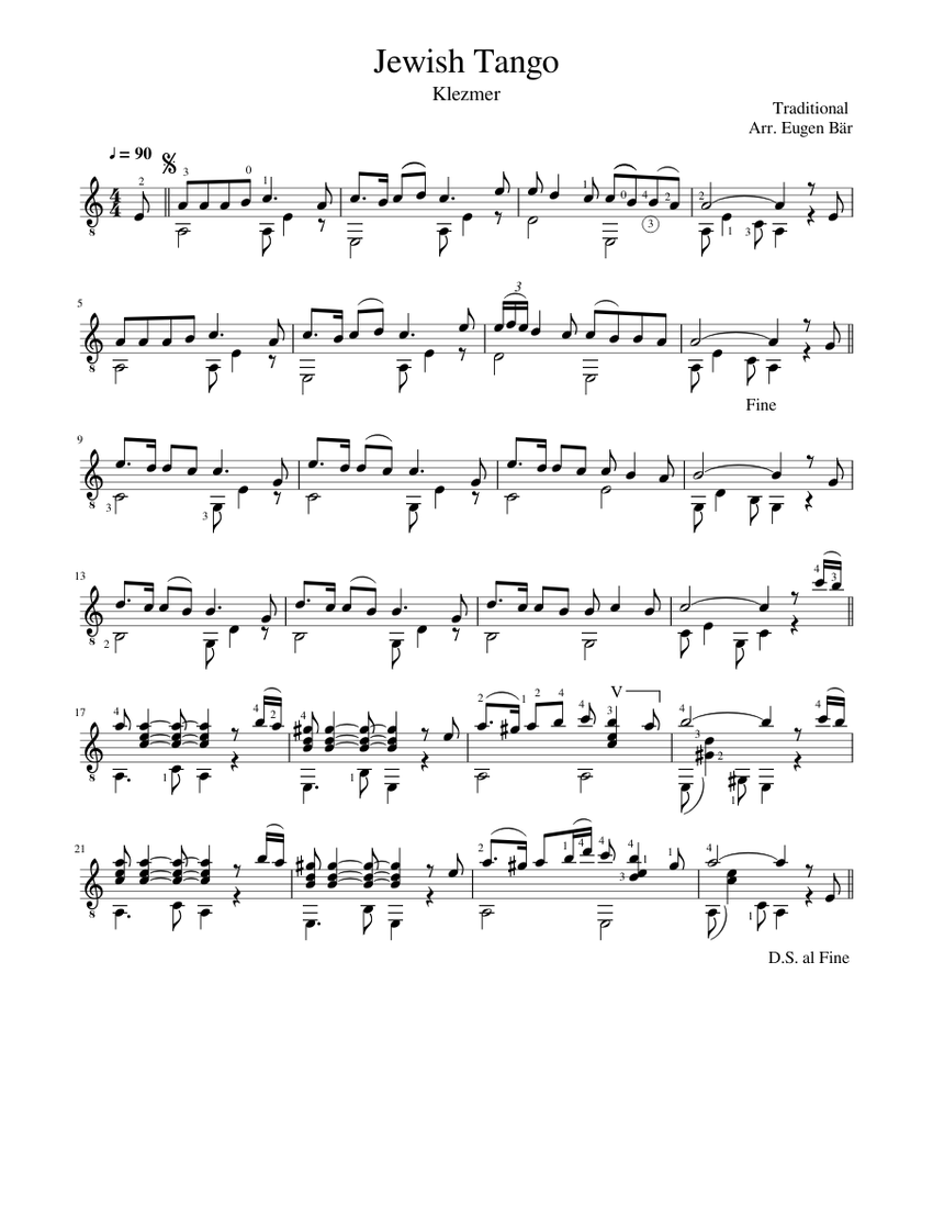 Jewish – Misc Tunes Sheet music for Guitar (Solo) | Musescore.com