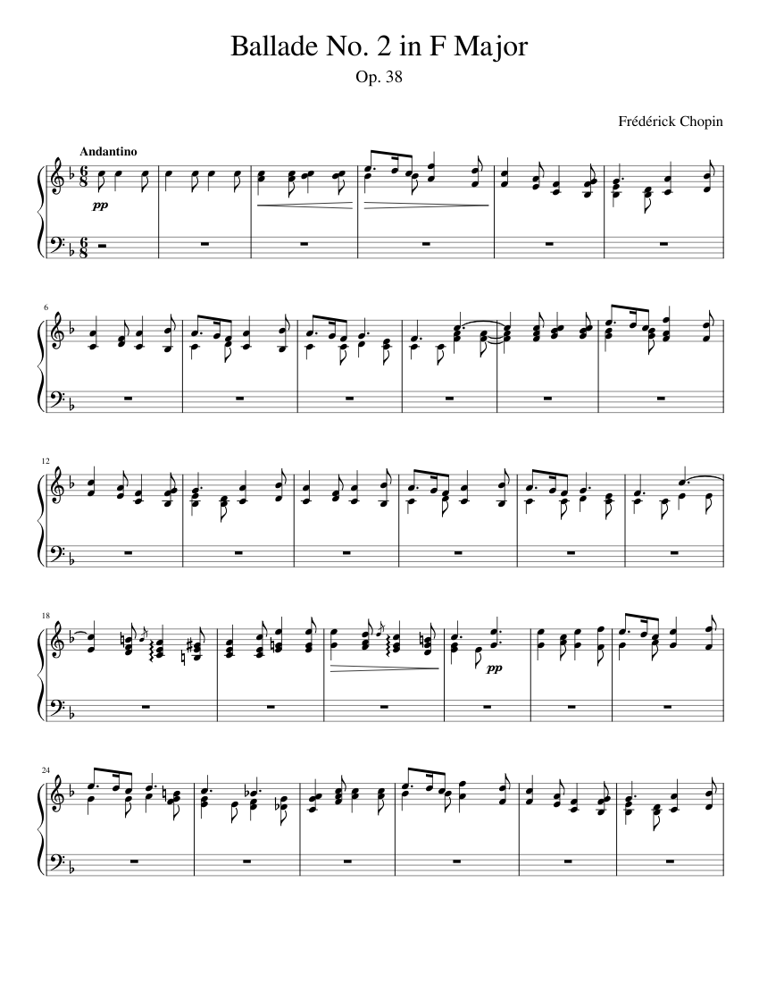 Ballade2 RH Sheet music for Piano (Solo) | Musescore.com