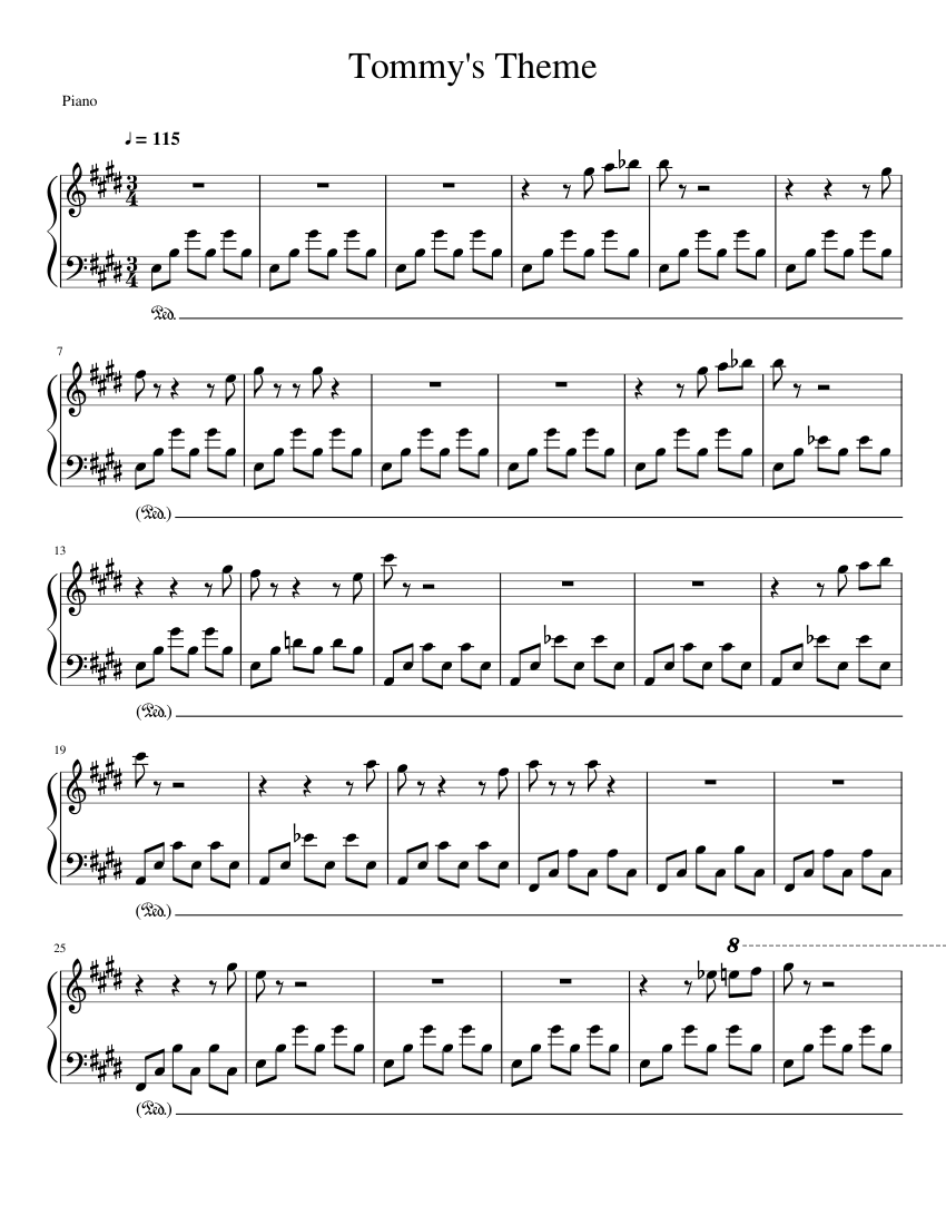 Tommy s Theme Sheet music for Piano (Solo) | Musescore.com