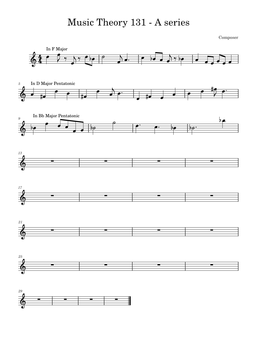 Theory 131 Sheet music for Piano (Solo) Easy | Musescore.com
