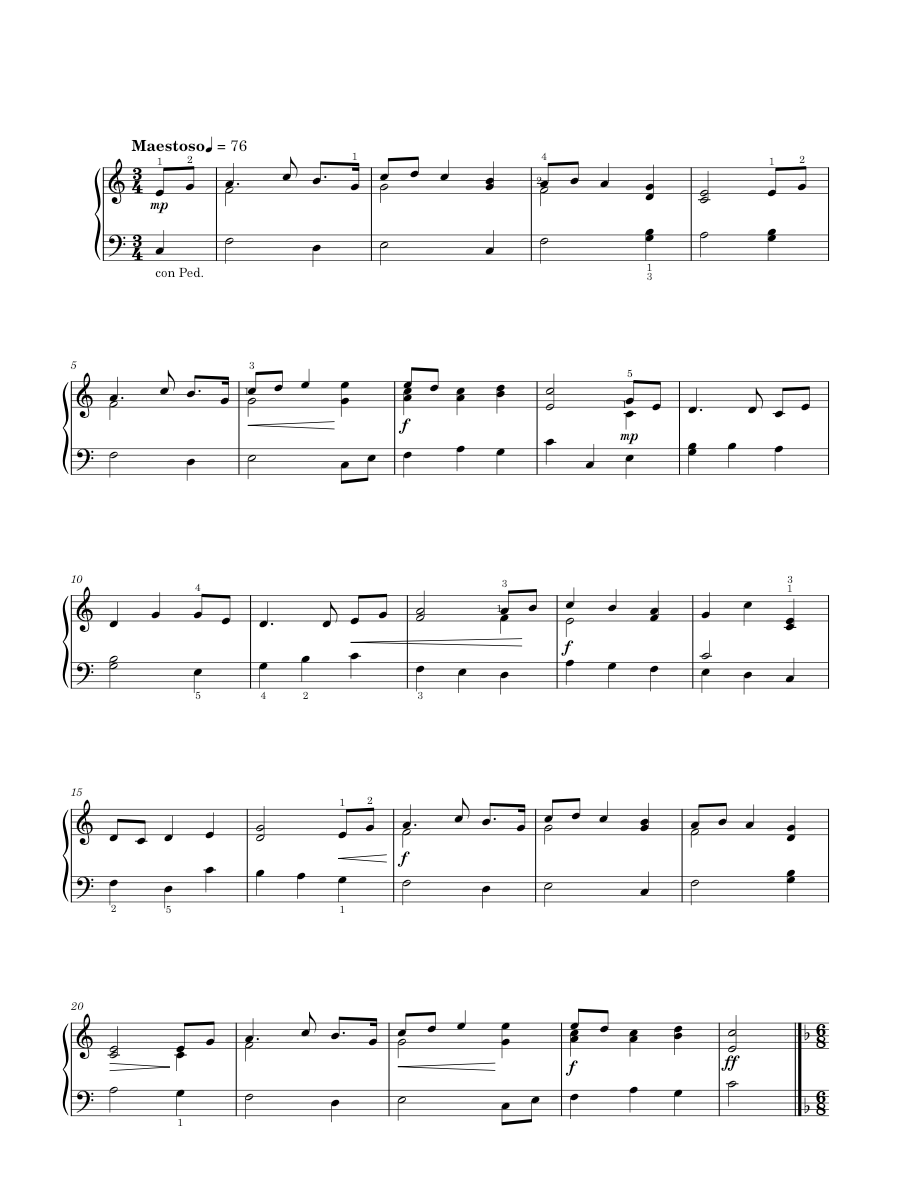 CHE FARO SENZA EURIDICE Sheet music for Piano by Christoph Willibald Gluck Official | MuseScore.com