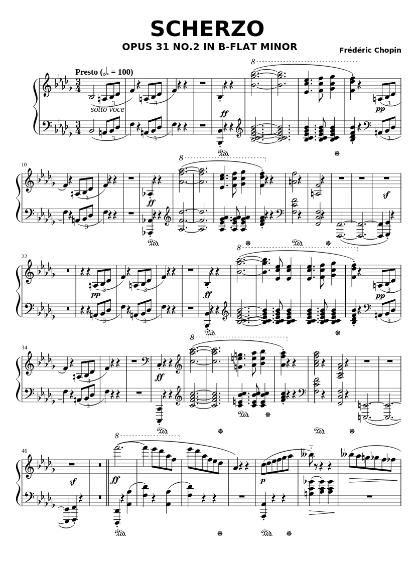 Scherzo No.2, Op.31 – Frédéric Chopin Sheet music for Piano (Solo) | Musescore.com