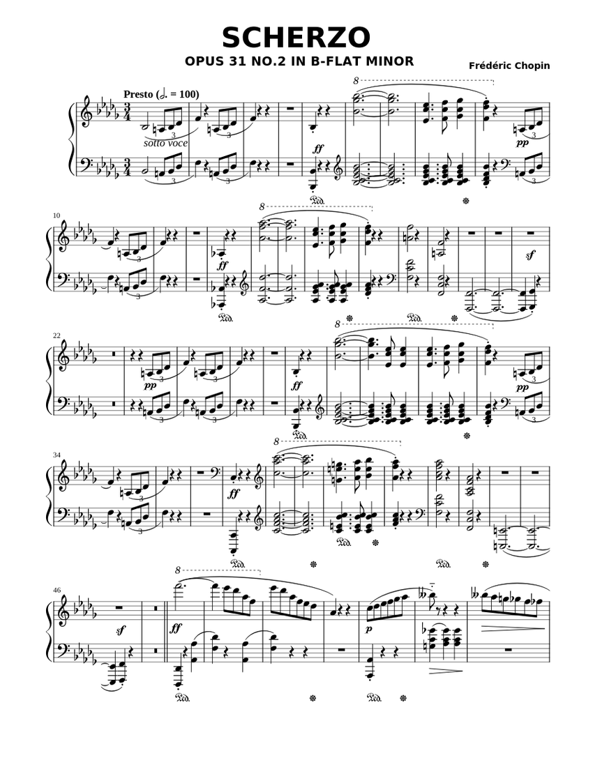 Scherzo No.2, Op.31 – Frédéric Chopin Sheet music for Piano (Solo) | Musescore.com