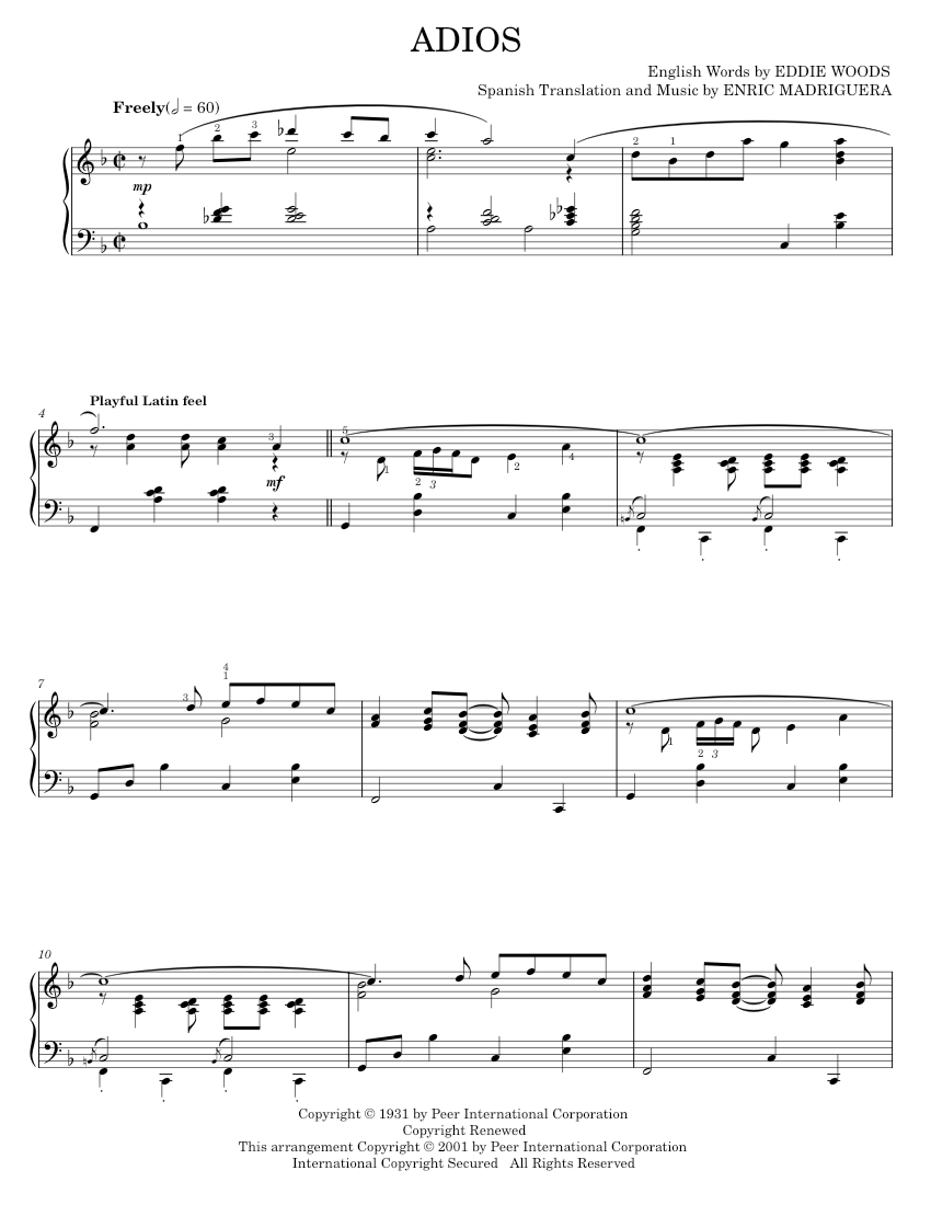 Play Official version of Adiós nonino sheet music by Astor Piazzolla ...