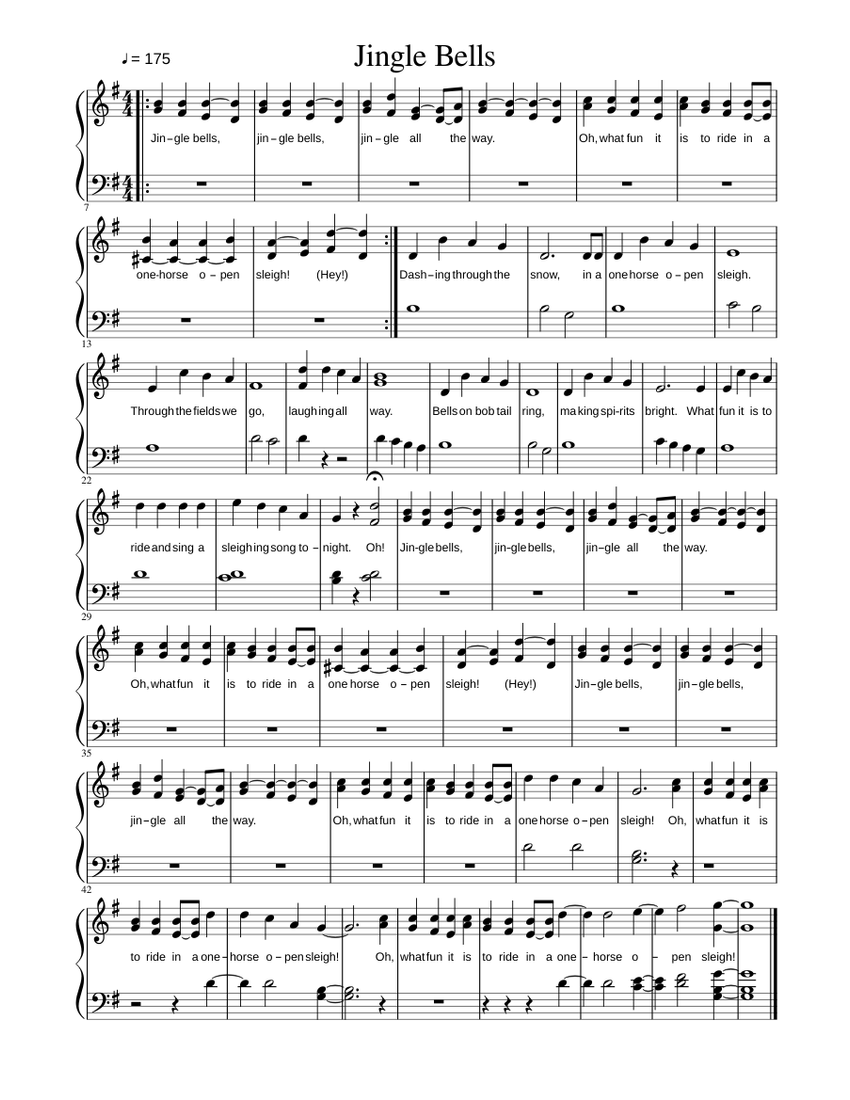 Jingle Bells Sheet music for Piano (Solo) | Musescore.com