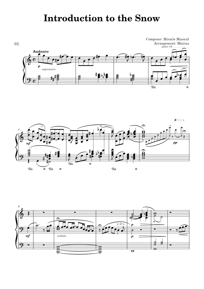 Introduction to the Snow Sheet Music for Piano (Solo) | MuseScore.com