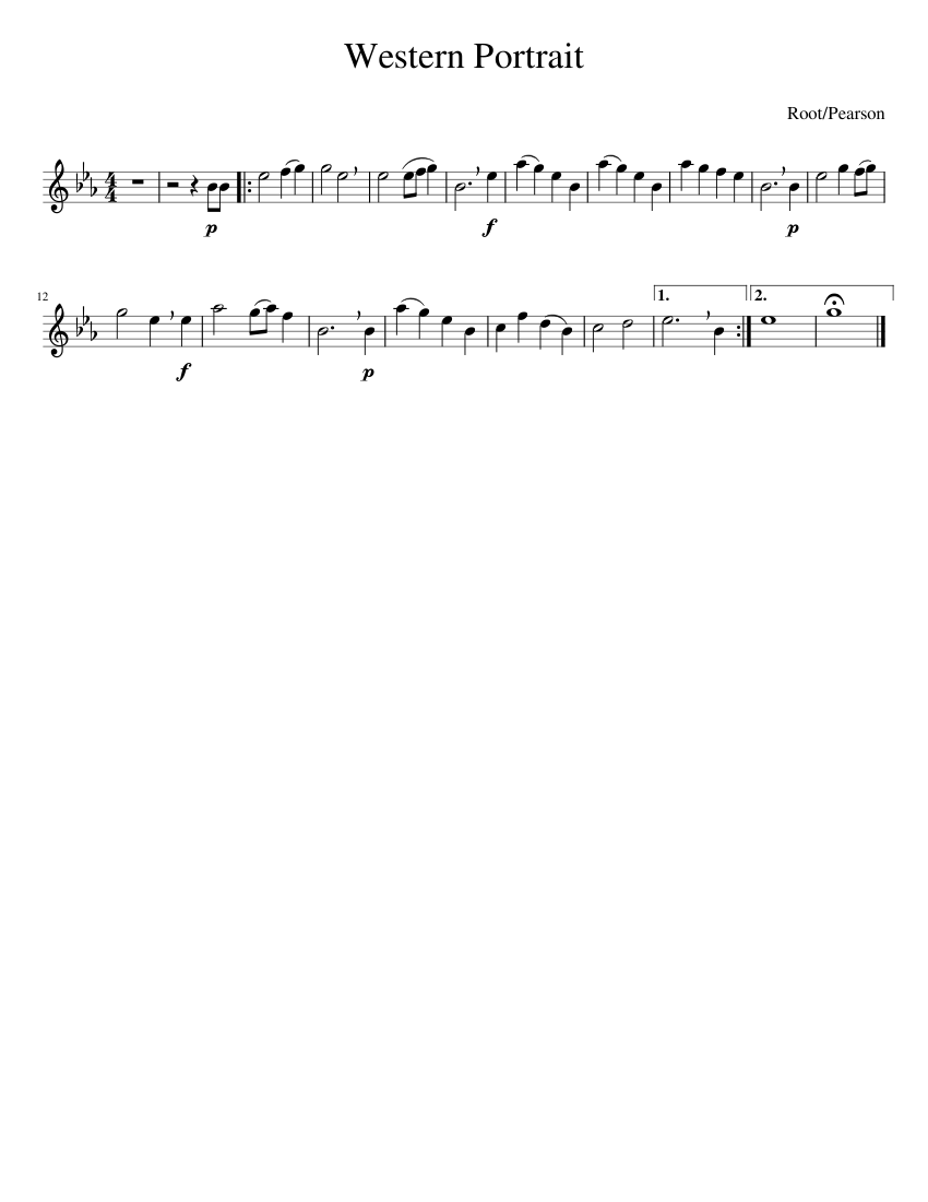 Western Portrait – Flute Level Basic Sheet music for Flute (Solo ...