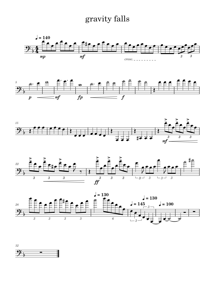 Gravity falls theme – Misc Cartoons gravity falls Sheet music for Trombone (Solo) | Musescore.com