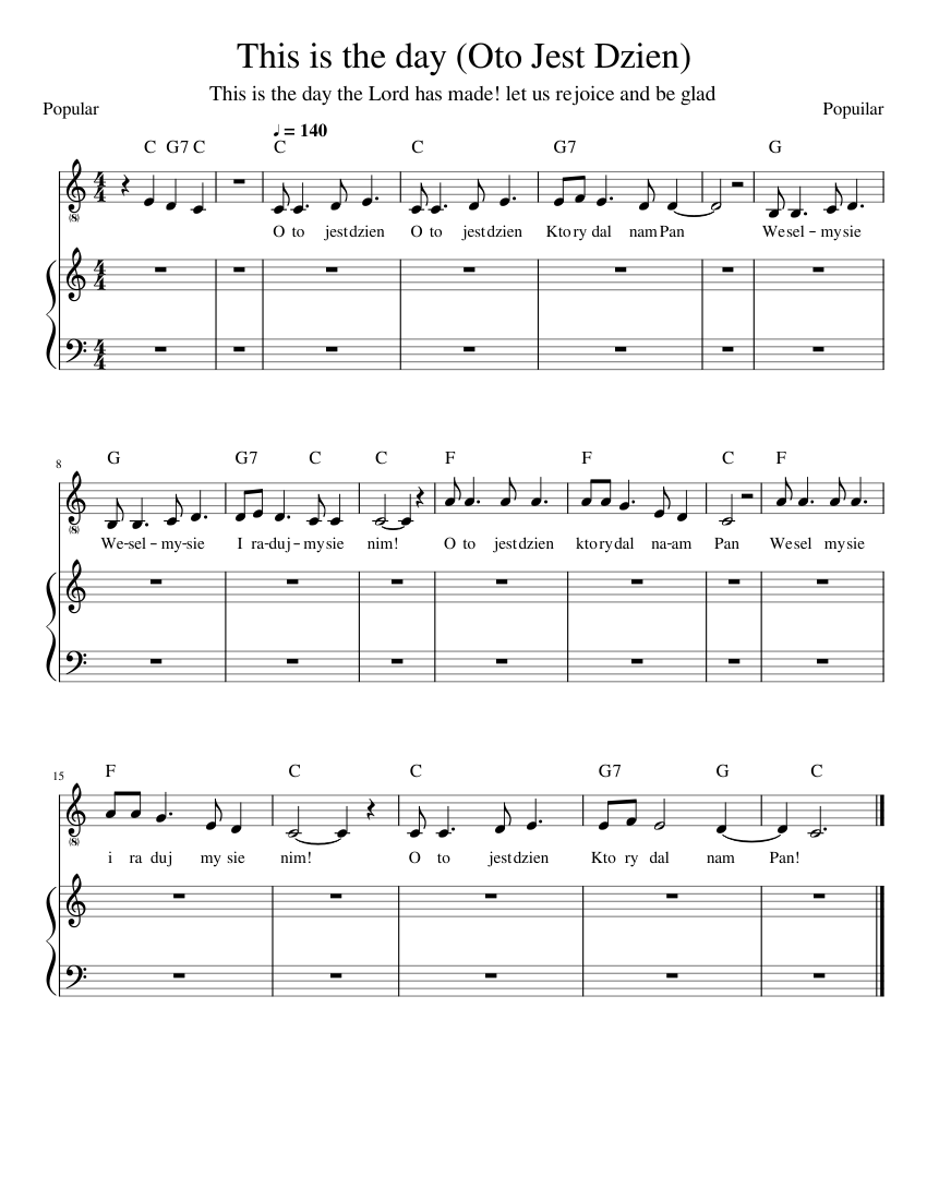 This_is_the_day Sheet music for Piano, Vocals (Piano-Voice) | Musescore.com