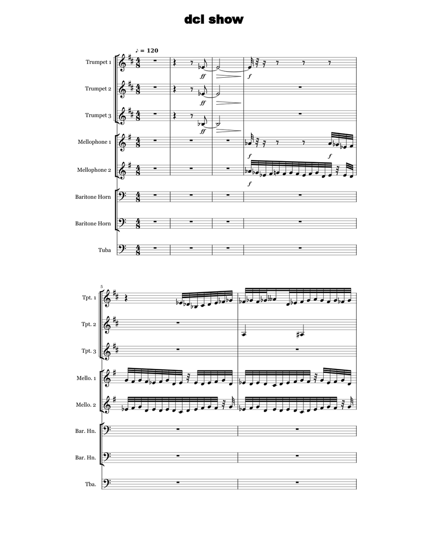 DCI Show Idea WIP Sheet music for Tuba, Mellophone, Trumpet in b-flat ...