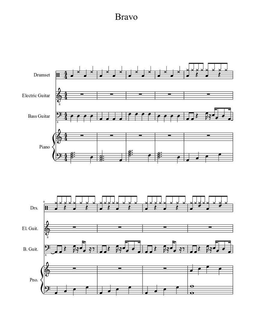 Bravo Sheet music for Piano (Solo) | Download and print in PDF or MIDI ...