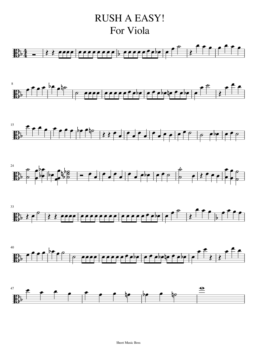 RUSH but its EASY for viola Sheet music for Viola (Solo) | Musescore.com