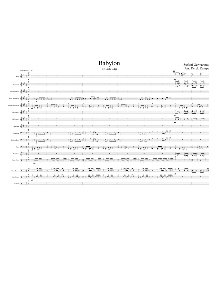 Babylon Sheet music for Trombone, Tuba, Flute, Clarinet in b-flat ...