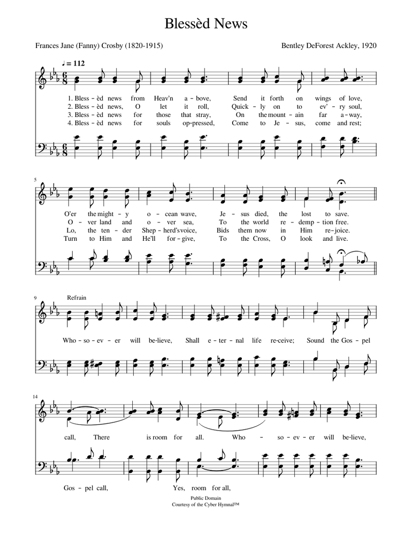 Blessèd news - Bentley D. Ackley Sheet music for Piano (Piano Duo ...