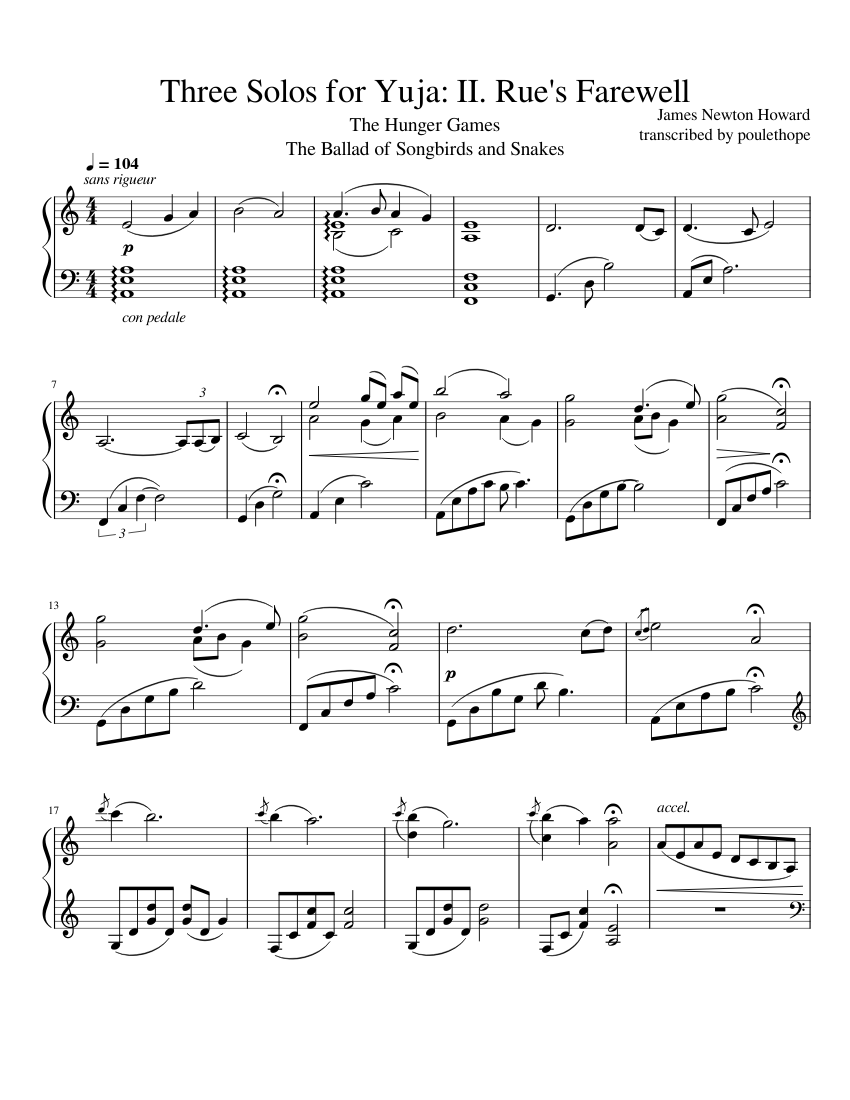 Rue's farewell – James Newton Howard (The Hunger Games: The Ballad of ...