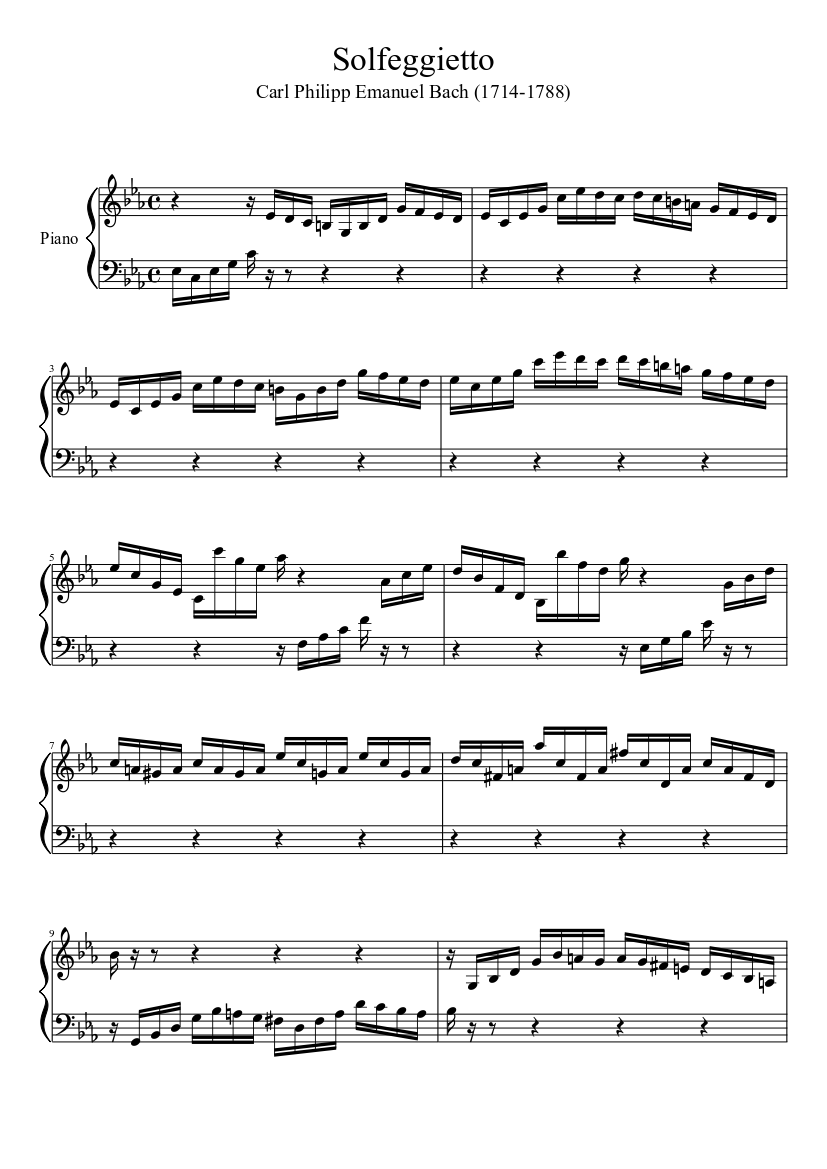 Solfeggietto Sheet Music for Piano (Solo) | MuseScore.com