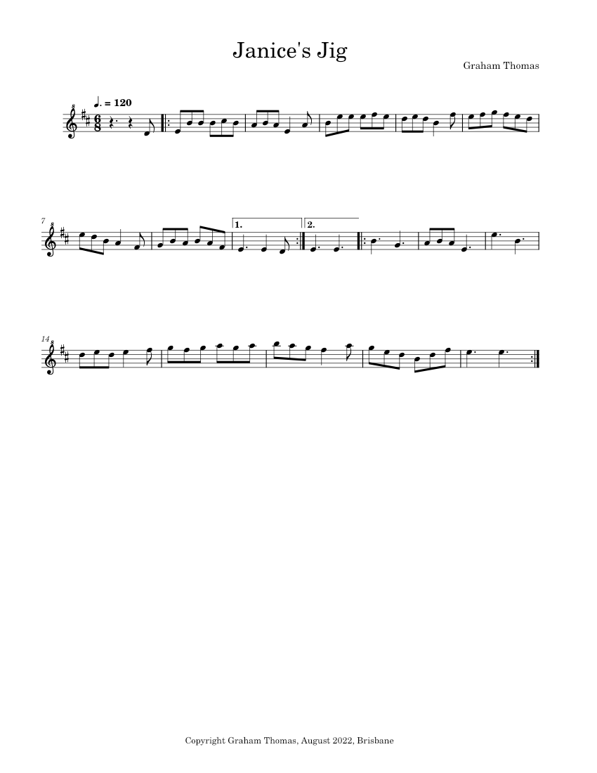 Janice's Jig Sheet music for Recorder (Solo) | Musescore.com