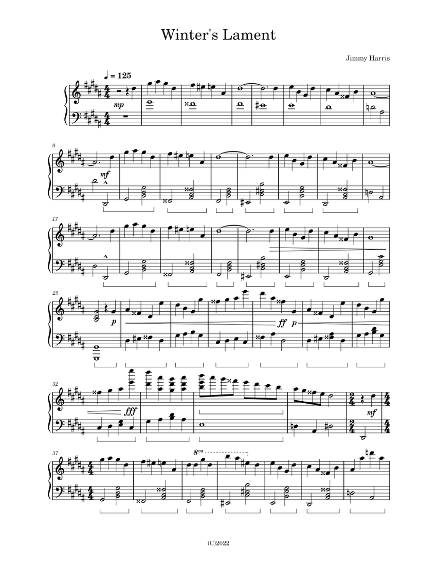 Winter's Lament Sheet music for Piano (Solo) | Musescore.com