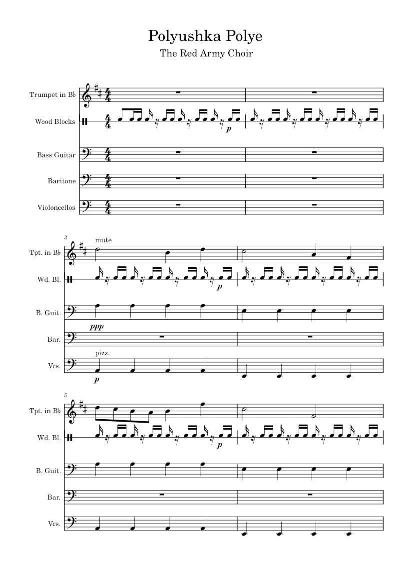 Polyushka Polye – The Red Army Choir Polyushka Polye Sheet Music for ...