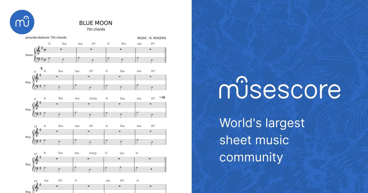 BLUE MOON Sheet music for Piano (Solo) Easy | Musescore.com
