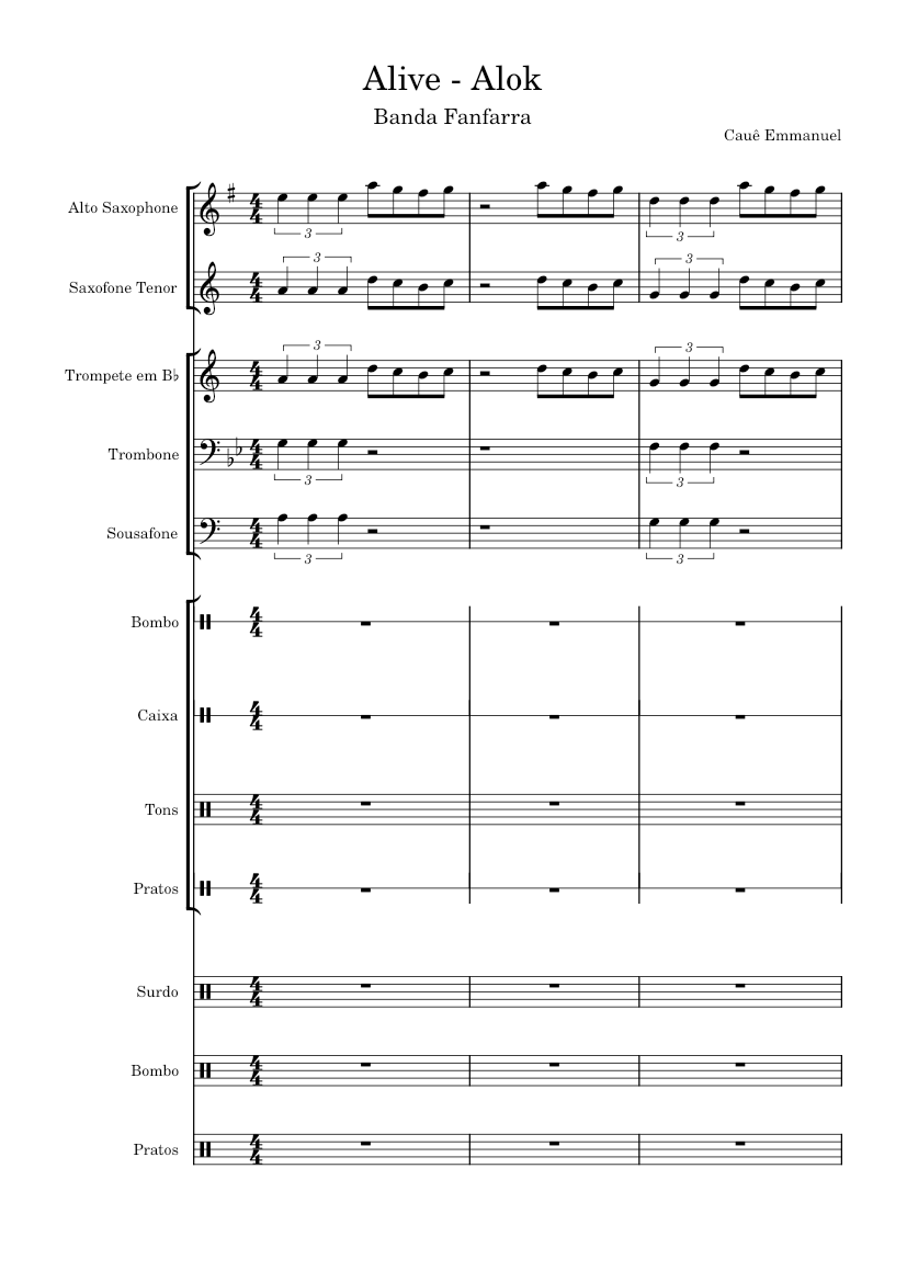 Alive (it Feels Like) – Alok Sheet Music for Trombone, Tuba, Saxophone ...