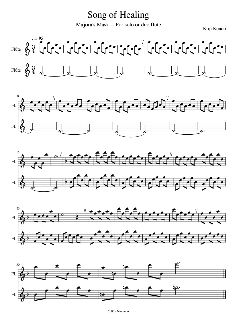Song of Healing (Solo or duet) Sheet music for Flute (Solo) | Musescore.com