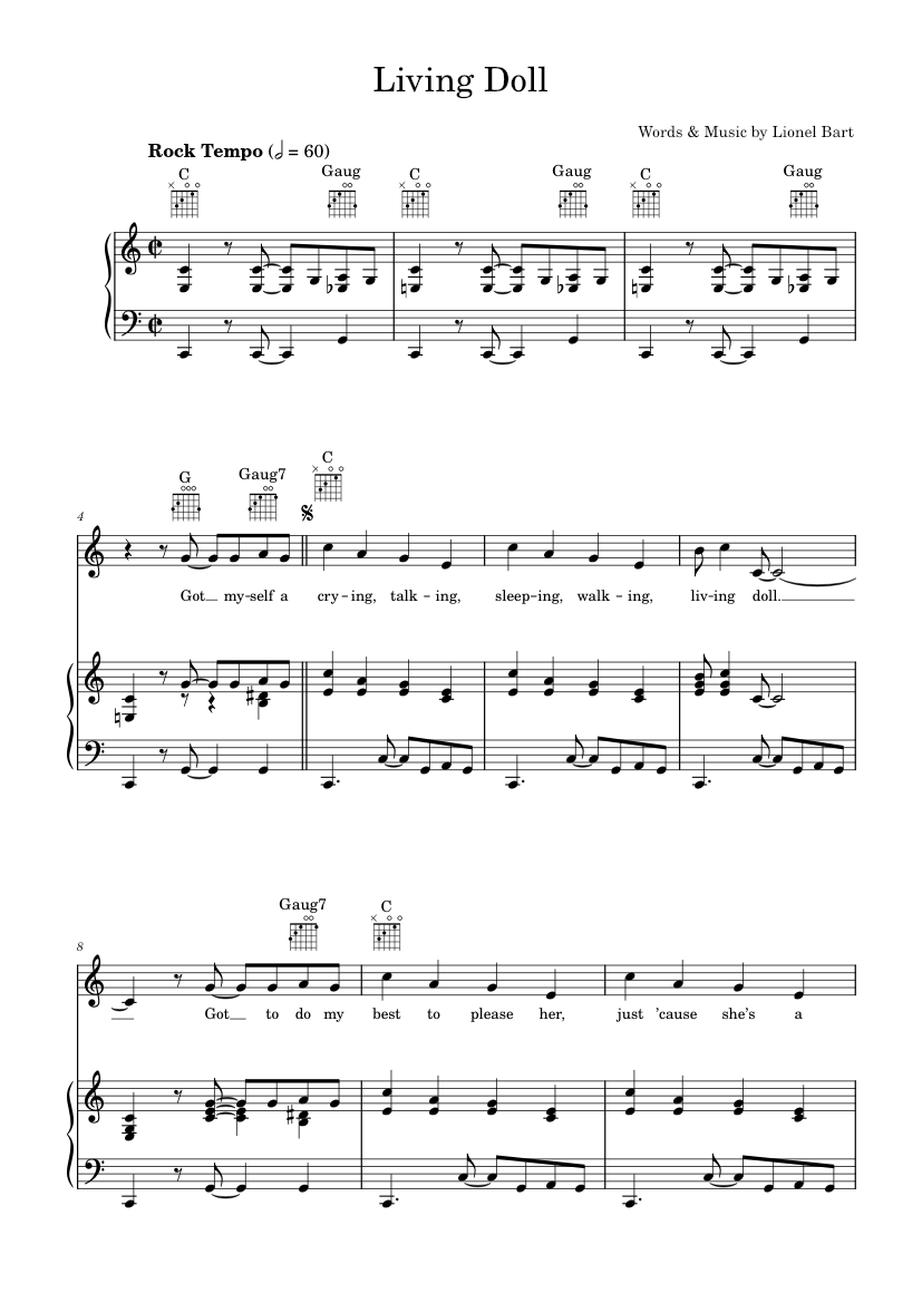 Play Official version of Living doll Sheet Music by Cliff Richard for ...
