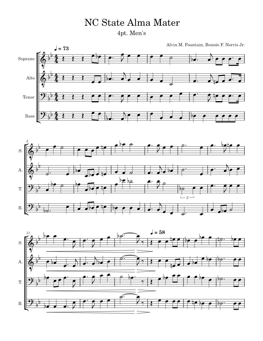 Alma Mater, N.C. State University NC State Alma Mater Sheet music for ...