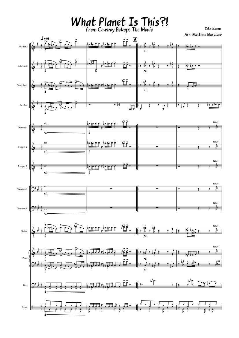 What Planet is This?! – Yoko Kanno Sheet music for Piano, Trombone ...